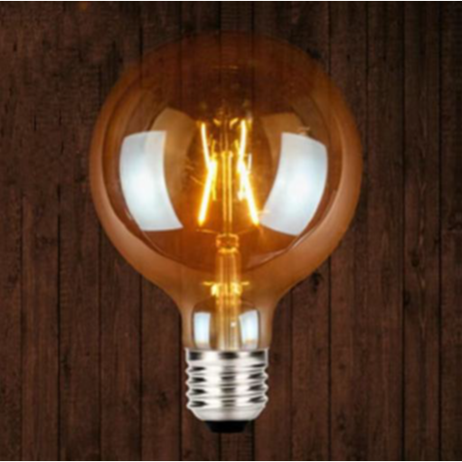 Led 6W E27 G125 Amber Light Bulb WW - Brite Lighting