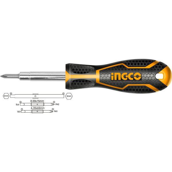 Screwdriver Ratchet Ingco - 6in1 - Brite Lighting