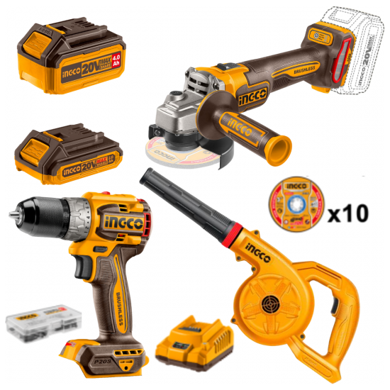 Ingco Cordless 3Pc Combo Kit For Sale | Brite Lighting & Electrical