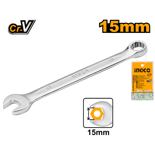 Ingco 15mm Combination Spanner For Sale | Brite Lighting & Electrical