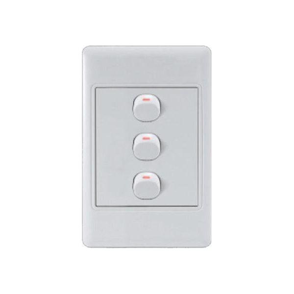 Ausma 3 Lever Light Switch White For Sale | Brite Lighting & Electrical