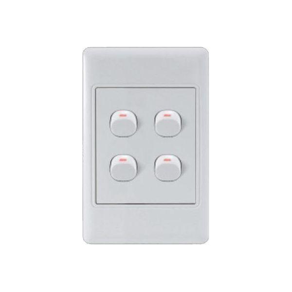 Ausma 4 Lever Light Switch White - Brite Lighting