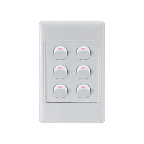 Ausma 6 Lever Light Switch White | Brite Lighting & Electrical