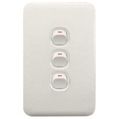 Lear 3 Lever Light Switch White - Brite Lighting