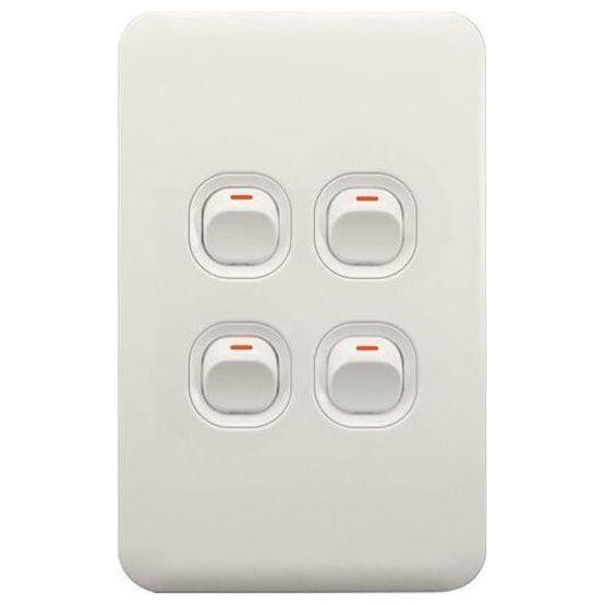 Lear 4 Lever Light Switch White | Brite Lighting & Electrical